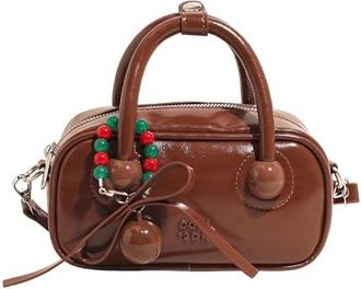 Generic Sac &agrave; bandouli&egrave;re pour femme en polyur&eacute;thane de couleur unie avec sac fourre-tout r&eacute;glable petit sac carr&eacute; pour les achats quotidiens pour une utilisa