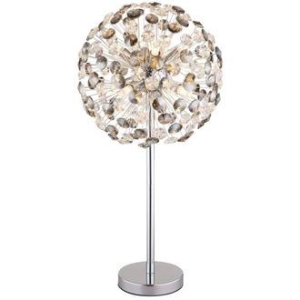 Globo Lighting Lampe de table, lampe de chevet, lampe de salon, led 8 flammes, cristal fum&eacute; clair