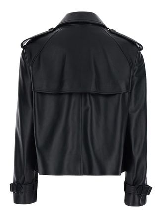 Burberry Womens Jacket Mayfair Black Leather Lamb Coat