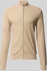 Joop Strickjacke aus Woll-Mix mit Stehkragen