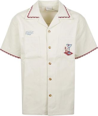 Dr&ocirc;le de Monsieur Homme, Chemises, Beige, Taille: M Short Sleeve Cocktail Shirt