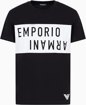 Emporio Armani Bold Logo Crew Neck T-Shirt, Black/White, M Homme