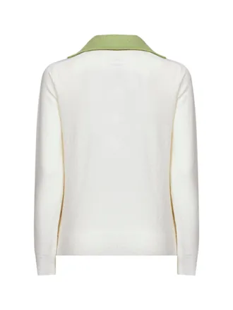 Maison Margiela Womens Sweater Ivory Wool-Blend