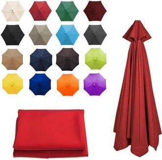 Generic Housse de Rechange Pour Parasol Housses Pour Parasols de Jardin,6/8 Baleines, Tissu Imperméable Uv 50+, Rouge, 6 Baleines - 300 Cm/9,8 Pi