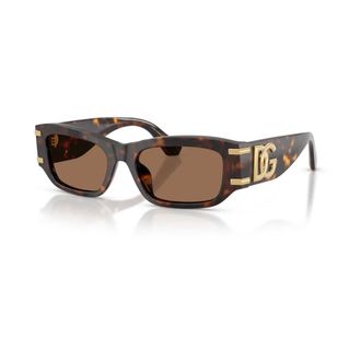 Dolce & Gabbana Lunettes de soleil rectangulaires - Femme - Accessoires - Brun - Taille: 53 MM