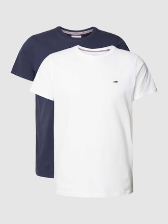Tommy Jeans Slim Fit T-Shirt mit Label-Stitching im 2er-Pack