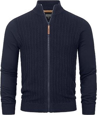Indicode Hommes INCason Cardigan | Gilet &agrave; col Montant Navy S