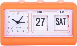 Karlsson Wecker Data Flip - Orange - 19x6.4x11.5cm - Rechteck - Kunststoff - Wecker f&uuml;r Schlafzimmer - Weihnachtsdekoration - Geschenk f&uuml;r sie