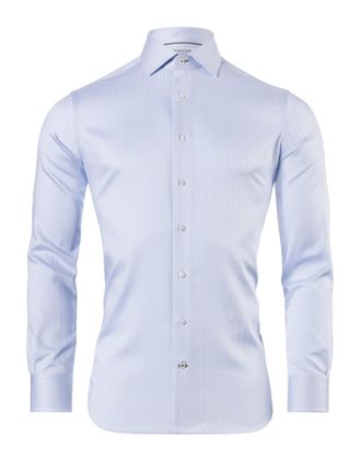 Vincenzo Boretti Hemd, Slim-fit/tailliert, Fischgrat - bügelfrei eisblau 41-42
