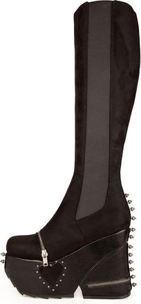 Lamoda Damen Spell On You Knee High Boot, Black Pu, 36 EU