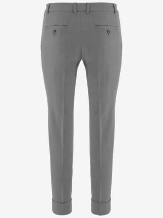 Ql2 Quelledue Womens Trousers Margot Stretch Wool Grey