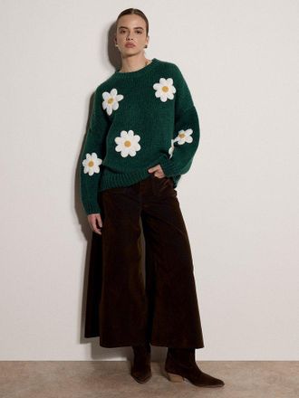 Apricot Strickpullover Bestickter Pullover mit G&auml;nsebl&uuml;mchen