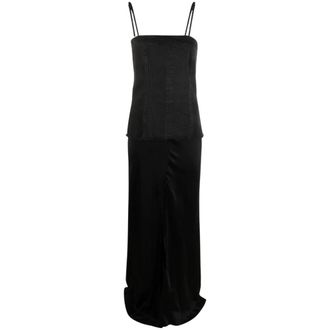Blumarine Abito Raso Ins.Denim - - Dresses - Damen - Schwarzk - S