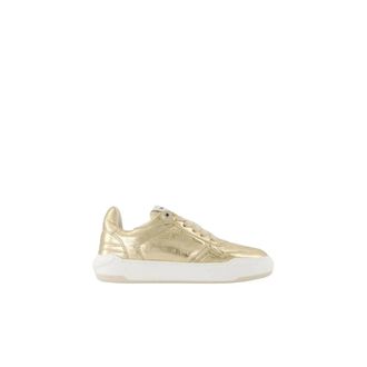 Zadig&Voltaire Baskets en cuir imprim&eacute; logo m&eacute;tallique - Femme - Chaussures - Jaune - Taille: 36 EU