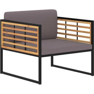 vidaXL Vidaxl - Gartenst&uuml;hle mit Auflagen 2 Stk. Massivholz Akazie Dunkelgrau