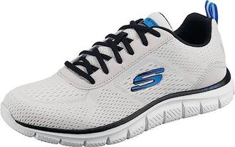Skechers Homme Track Ripkent Shoes, White Textile Black Trim, 42.5 EU