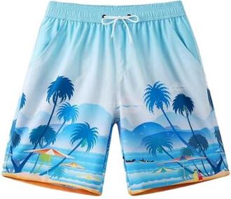 Generic HUIWDP Short de plage pour homme Style vacances Sport Cinq points Coupe ample Surf S&eacute;chage rapide avec doublure int&eacute;rieure, A13, 3XL