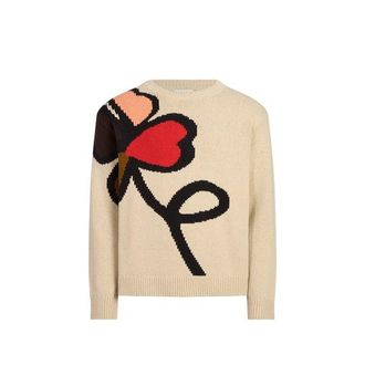 Nn.07 Pull ample col rond jacquard en coton bio