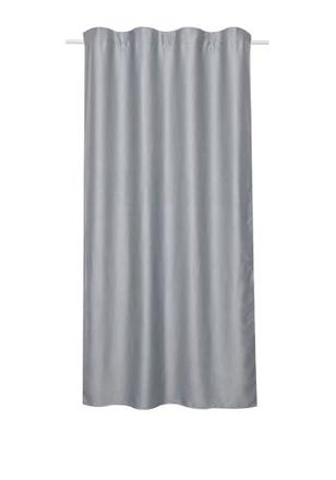 Gardinia Sehlbach Fertiggardine mit Gardinenband, Blackout glänzende Struktur, Silbergrau, 135 x 245 cm