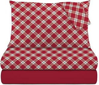 KASANOVA 1 schottisches Doppelbett, komplett 444, Baumwolle, rot red