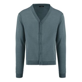 Bomboogie Homme, Pulls, Bleu, Taille: XL Cardigan en coton &agrave; col en V
