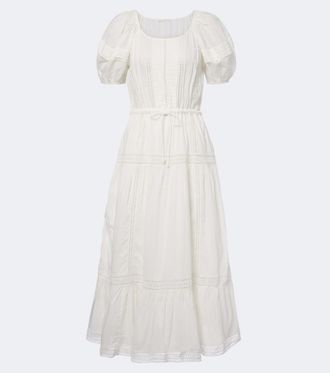 Ulla Johnson Robe midi Isolde en coton &agrave; broderies