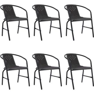 vidaXL Vidaxl - Chaises de jardin 6 pcs Rotin plastique et acier 110 kg