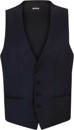 HUGO BOSS Homme, Costumes, Bleu, Taille: 3XL Gilet Bleu en Serge de Laine Homme