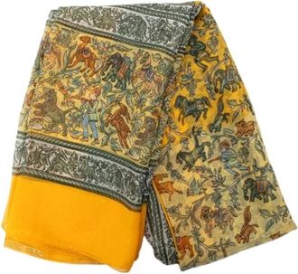 Herm&egrave;s Pre-owned Chasse en Inde Foulard - Femme - Pre-owned - Jaune - Taille: ONE Size