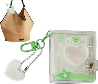 Generic Porte-cl&eacute;s photo, petit porte-cl&eacute;s double face avec 12 compartiments - Porte-cartes photo de 5 cm - Pour mariage, dipl&ocirc;me, anniversaire, voyage et sac