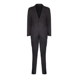Tagliatore Twill Taillierter Einreiher-Anzug - - Suits - Herren - Grau - L