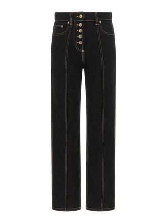 Versace Straight Leg Jeans - Schwarz