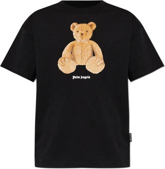Palm Angels Homme, Tops, Noir, Taille: XL Bear T-Shirt