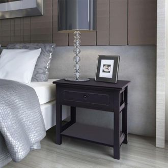 vidaXL Table de chevet Bois Noir Vidaxl
