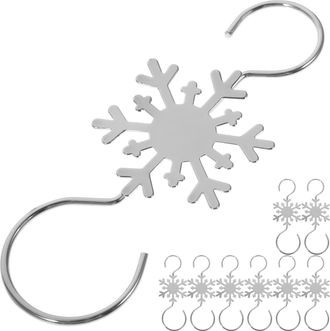 DOITOOL 10 St&uuml;ck Weihnachtsstrumpf Aufh&auml;ngehaken aus Metall Robuste Weihnachtshaken f&uuml;r Kaminsims Wiederverwendbar und Montagefrei Silberfarben f&uuml;r Weihnachts