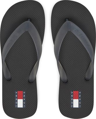 Tommy Jeans Zehentrenner Tommy Jeans Tjw Logo Flip Flop EN0EN02447 Schwarz