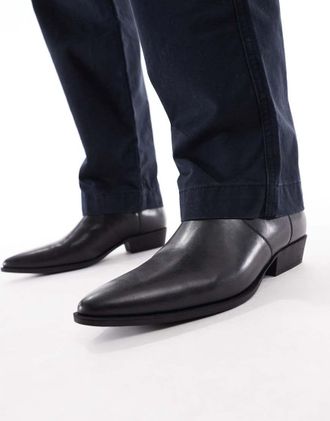 Asos Bottines Chelsea à talon cubain - Noir
