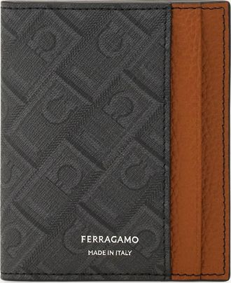 Ferragamo Herren Ferragamo Monogram Kreditkartenetui Braun