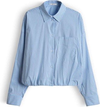 OPUS Langarmbluse FRESA aus BCI Cotton Mix Lockere Passform, ovaler Schnitt, &uuml;berschnittene Schulter