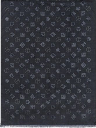 Giorgio Armani Silk scarf with all-over Monogram print - GIORGIO ARMANI - gender_Man