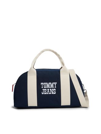 Tommy Jeans Weekender TOMMY JEANS TJM BOLD VARSITY DUFFLE, Gr. B/H/T: 46,5cm x 25cm x 23,5cm, nachtblau, Textil, Taschen Weekender, Unisex Umh&auml;ngetasche, Henkelta