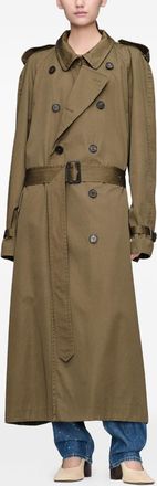 Maison Margiela Cotton Double-Breasted Trench Coat - Olive Green