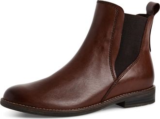 Marco Tozzi Damen Chelsea Boots aus Leder Elegant, Braun (Chestnut), 41 EU