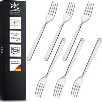 Gehring SOLINGEN| Gehring Dessertgabeln 6 tlg. Set, f&uuml;r Nachspeise, aus Edelstahl 18/10 | Made in Germany