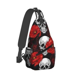 Generic Sacoche Tactique Cr&acirc;ne dHalloween Multifonction Sacs &agrave; Bandouli&egrave;re Mode Sac Poitrine pour Homme Cyclisme &eacute;cole