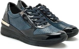 Pediconfort Derbies zippés avec Lacets - Femme - Taille : 37 - Couleur : Bleu