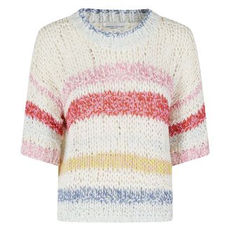 Roberto Collina Femme, Pulls, Multicolore, Taille: 38 FR Pull ray&eacute; en maille ajour&eacute;e
