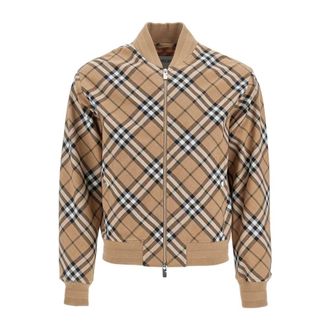 Burberry Checked Bomber Jacket - - Jackets - Herren - Beige - M
