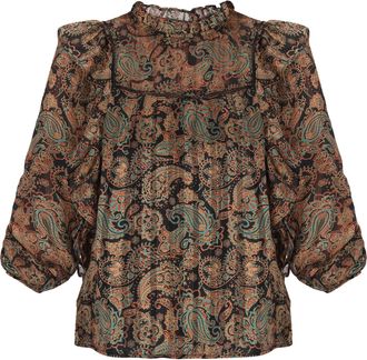 Usha Bluse Frauen schwarz mehrfarbig