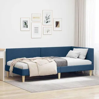vidaXL Cadre de lit dangle Bleu 80 x 200 cm Tissu et bois reconstitu&eacute; vidaXL